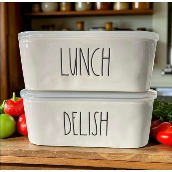 Rae Dunn | Kitchen | Nwt Gorgeous Rae Dunn 2 Pcs Lunch Delish Ceramic ...
